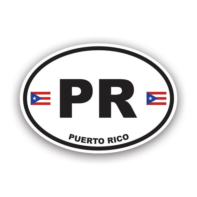 Puerto Rico Oval Sticker Decal - Self Adhesive Vinyl - Weatherproof ...