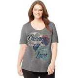 Women's Plus Printed Scoopneck T-shirt - Walmart.com