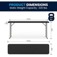 6 Foot Black Plastic Folding Training Table, Portable Rectangular ...