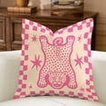 Eclectic Naïve Animal Linen Pillow Cover, Folk Art Whimsical Tiger ...
