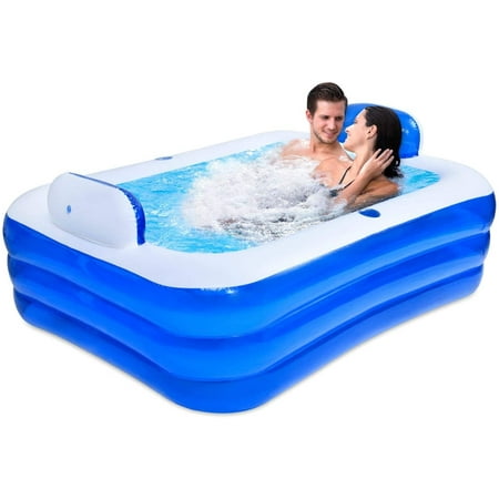 Inflatable Pool - Rectangular and thickened inflatable pool, full size ...