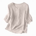 WUANDIXFA Women Tops Long Sleeve Shirts Linen Shirts for Women Retro ...