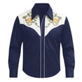 Conairie Men Western Shirts Embroidered Cowboy Long Sleeve Button ...
