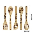 Bamboo Utensil Set 5-Piece Kitchen Tools With Solid Spoon, Slotted ...