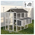 Chicken Coop for 6-8 Chickens, 77" Large Outdoor Hen House with Run ...