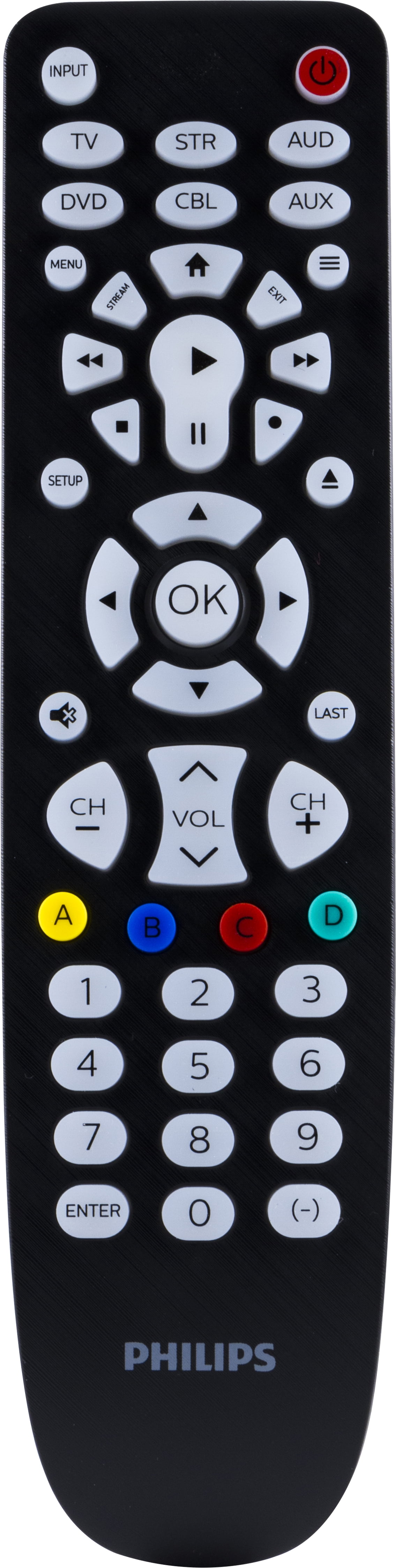 Philips 6-Device Backlit Universal Remote TV Control in Brushed Black ...