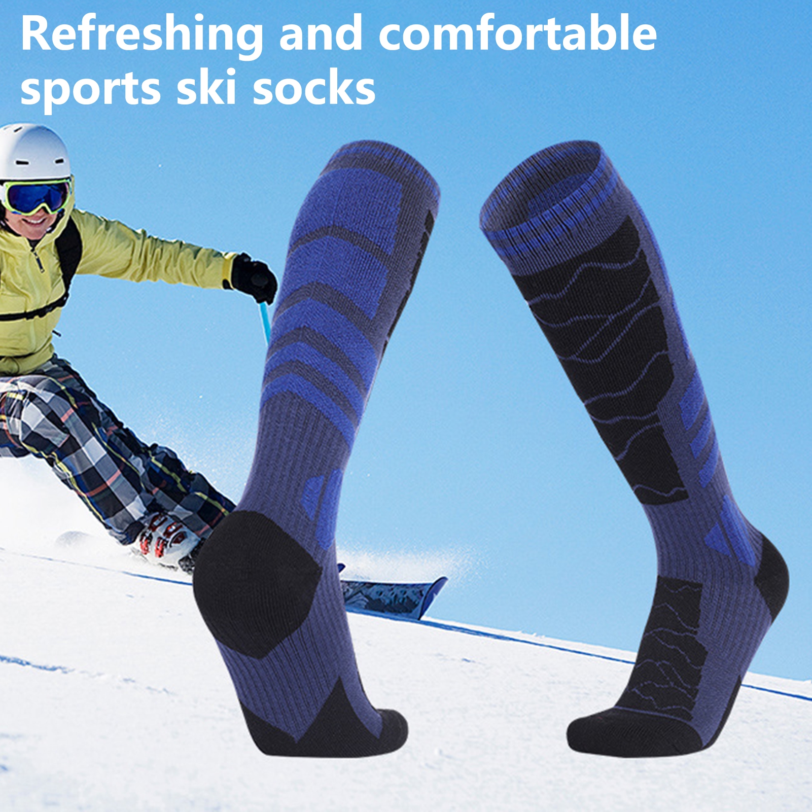 1 Pair Anti Slip Windproof Fashionable Striped Print Ribbed Cuffs Long