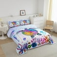 Sea Turtle Comforter Set Full,Graffiti Tortoise Bedding Set for Kids ...