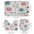 4 Pcs Shower Curtain Sets Bath Mat U-Shaped Floor Mat Toilet Lid Oval ...