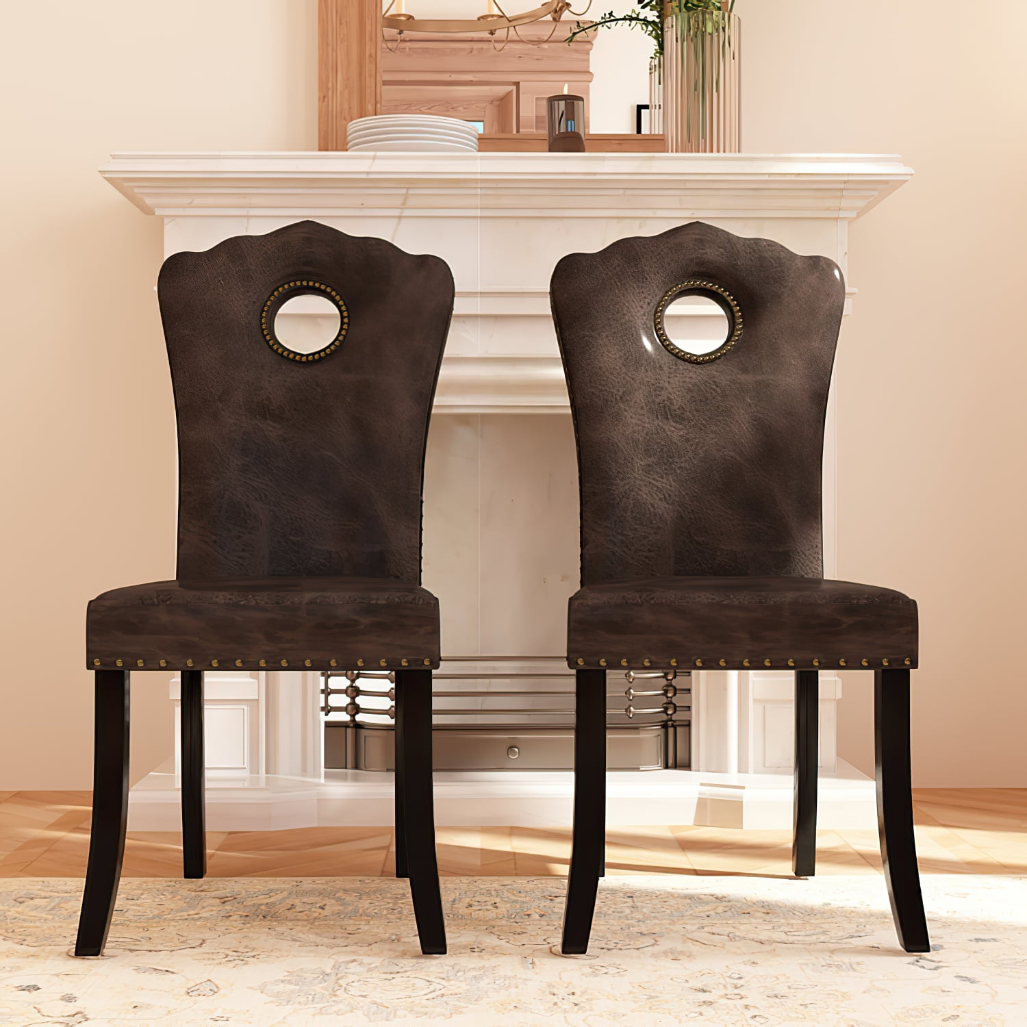 Timechee Dining Chairs Set of 2, Diner Chairs Upholstered Fabric Dining ...