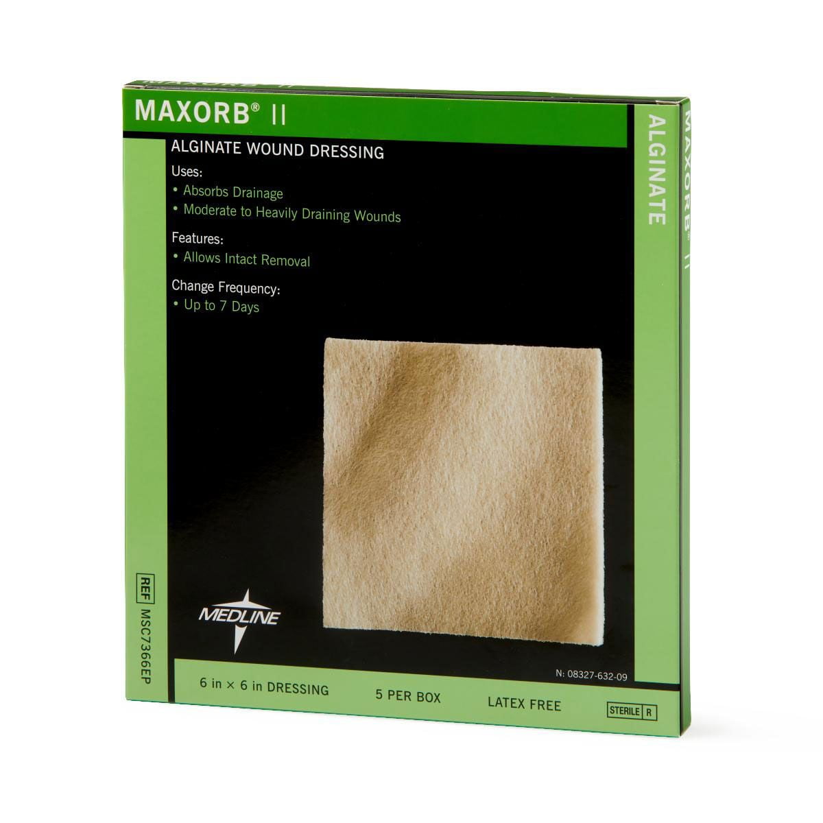 Medline Maxorb® II Alginate Wound Dressings, 6" x 6", 5 Count - Walmart.com