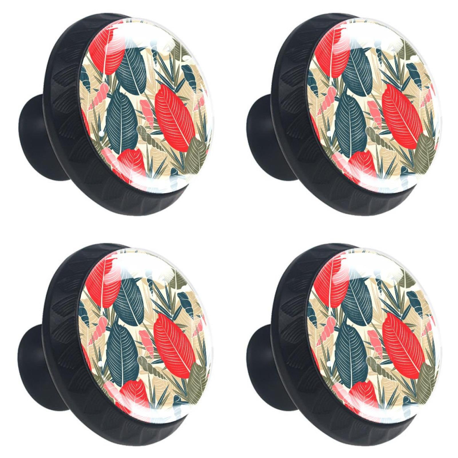 4 Pcs Tropical Leaf Vintage Knobs for Kitchen Cabinet Cupboard Dresser ...