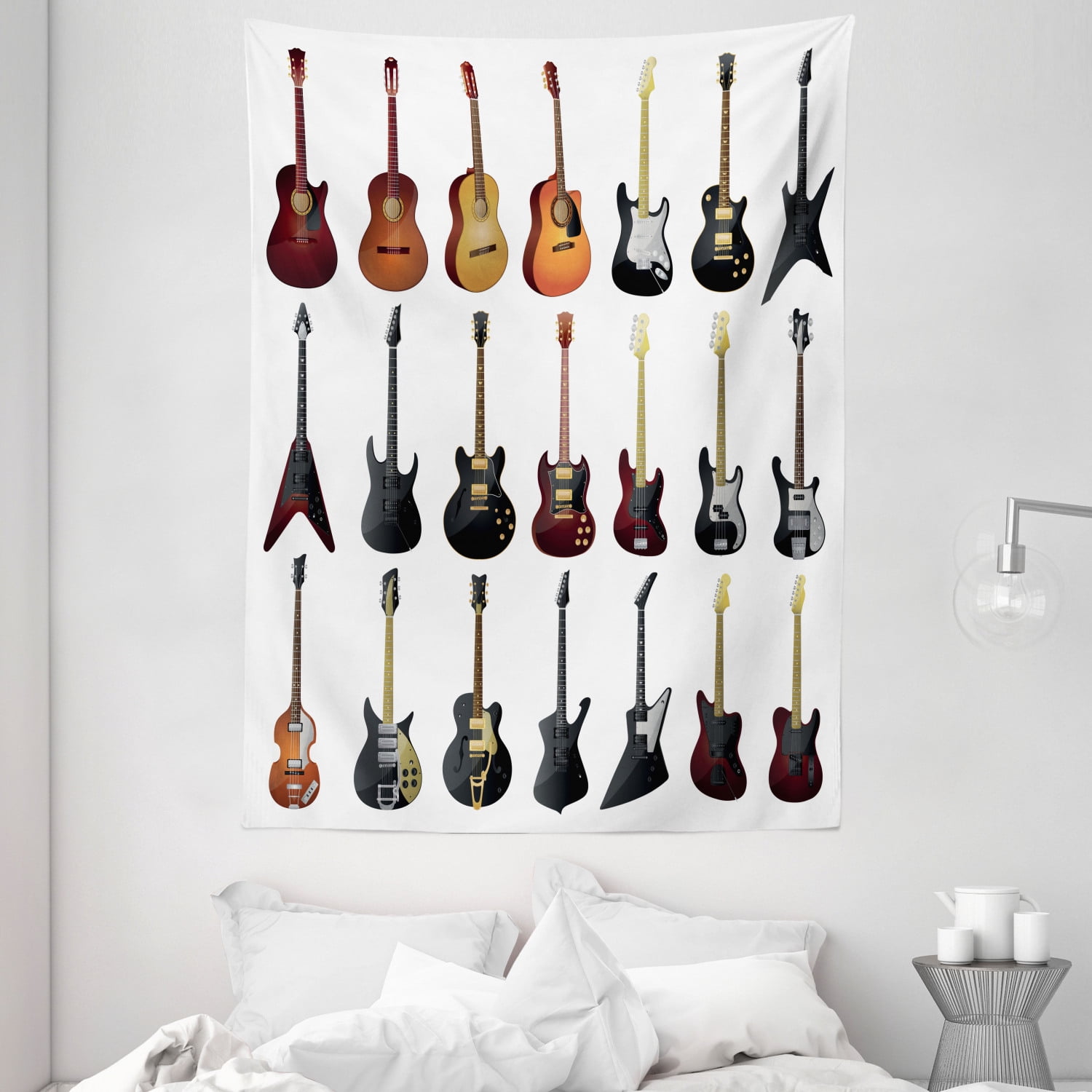 Music Tapestry, Instruments Pattern Classical and Bass Varieties of ...