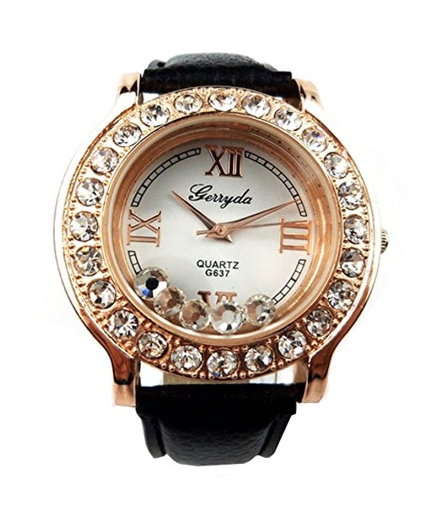 Woman's Fashion Floating Crystals Stones On Face WATCH-337 - Walmart.com