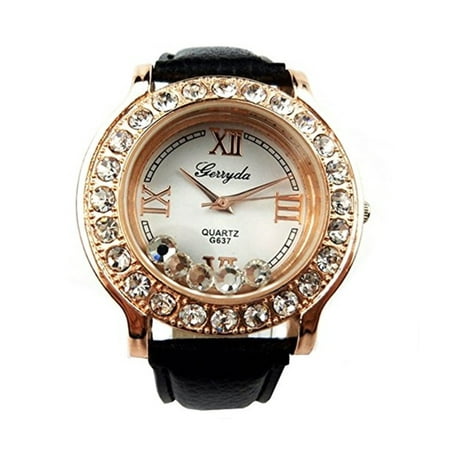 Rowena J - Woman's Fashion Floating Crystals Stones On Face WATCH-337 ...