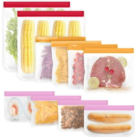 Reusable Gallon Freezer Bags - 1 Gallon Ziplock Bags 5 Pack, Easy Seal ...