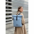 Swissdigital LAMONE Light Blue Rolltop Backpack, USB Charging Port ...