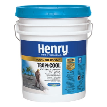 Henry Pro Grade 988 Silicone White Roof Coating, 5 Gallon Sealer ...