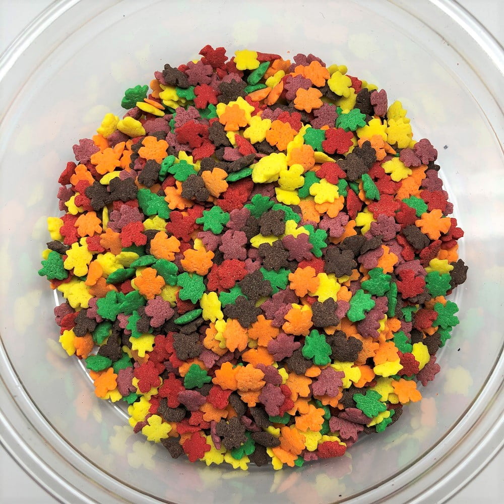 Fall Leaves Leaf Shapes Bakery Topping Sprinkles 1 pound - Walmart.com