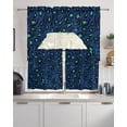 Blue Green Leopard Kitchen Curtains Set for Windows 3 Piece Cafe ...