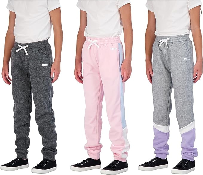 Hind Girls 3 Pack Fleece Jogging Sweatpants, Multipack Youth Size 5-16 ...