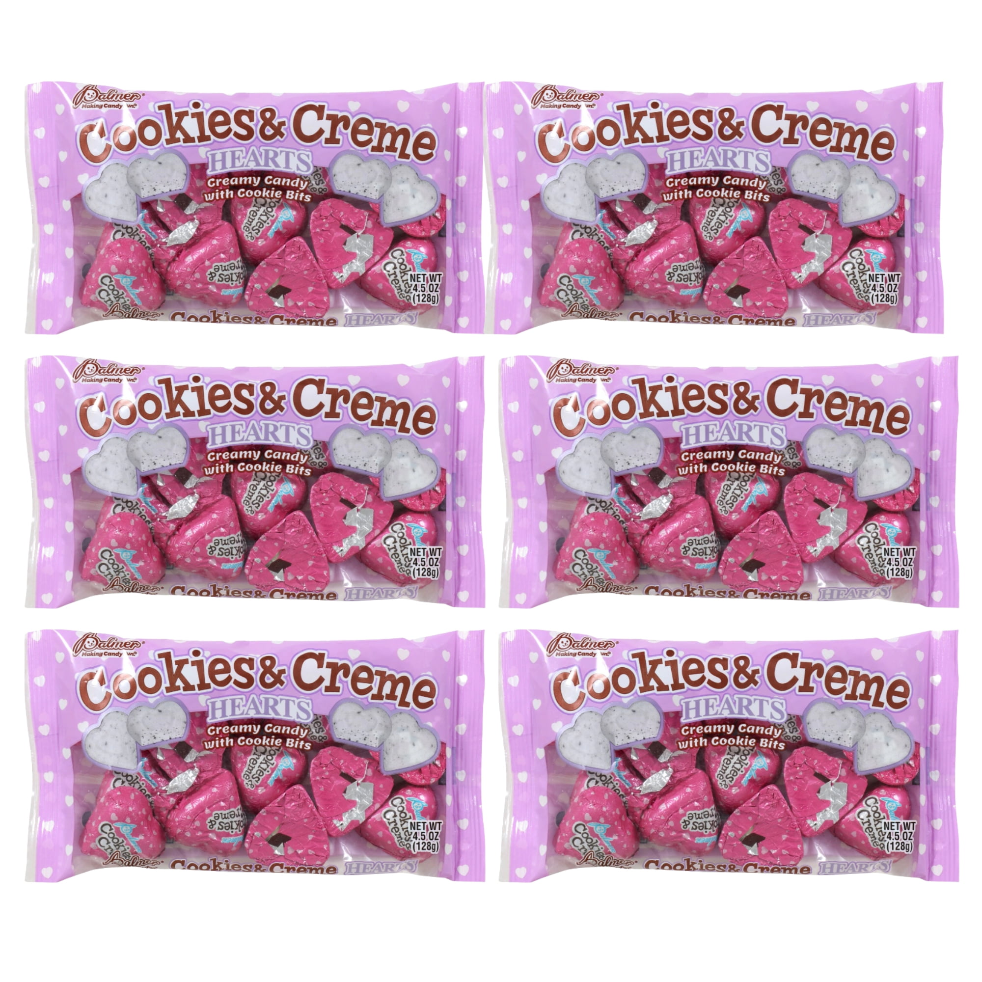 Palmer Valentine Cookies & Creme Chocolate Hearts Candy with Chocolatey ...