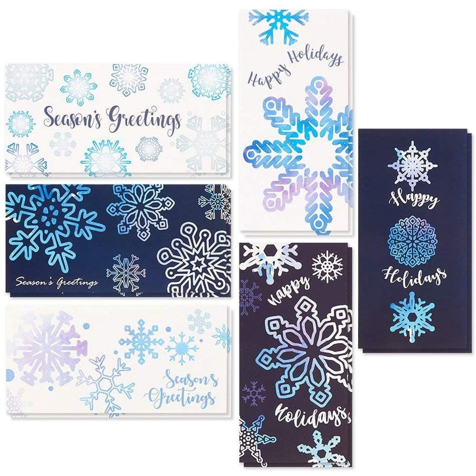 Papercraft Colorful Snowflakes Personalized Gift Enclosure Cards with ...