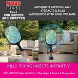 Magic Mesh 2-in-1 Bug Zapper & Swatter, USB Rechargeable, Night Lamp ...