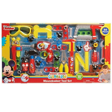 Disney Mickey Mouse Roadster Pit Crew Pretend Play Tool Kit Set 50pc ...