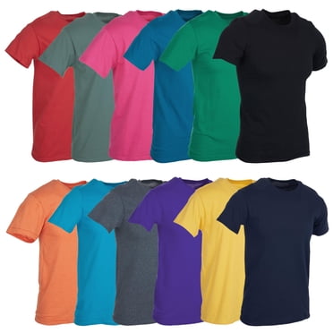SOCKS'NBULK 12 Pack Mens Cotton Crew Neck Regular T-Shirts Bulk Short ...