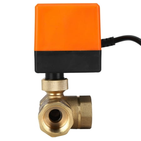Ball Valve, 2.5MPa 6W AC220V L Shape Motorized Ball Valve, Orange Brass ...
