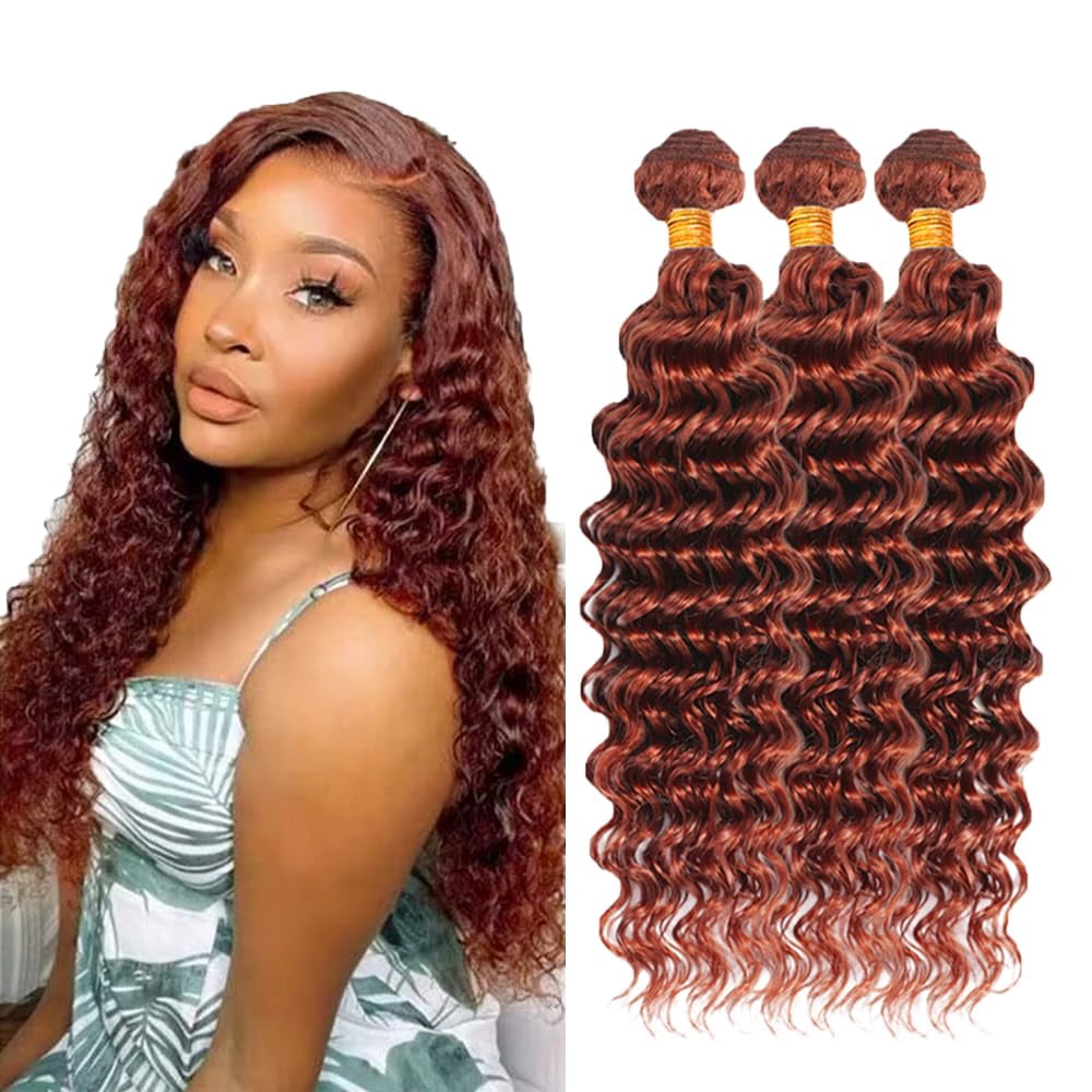 Hair Bundles HuxoWax Color #33 Copper Red Deep Wave 14 | Bodega Aurrera ...