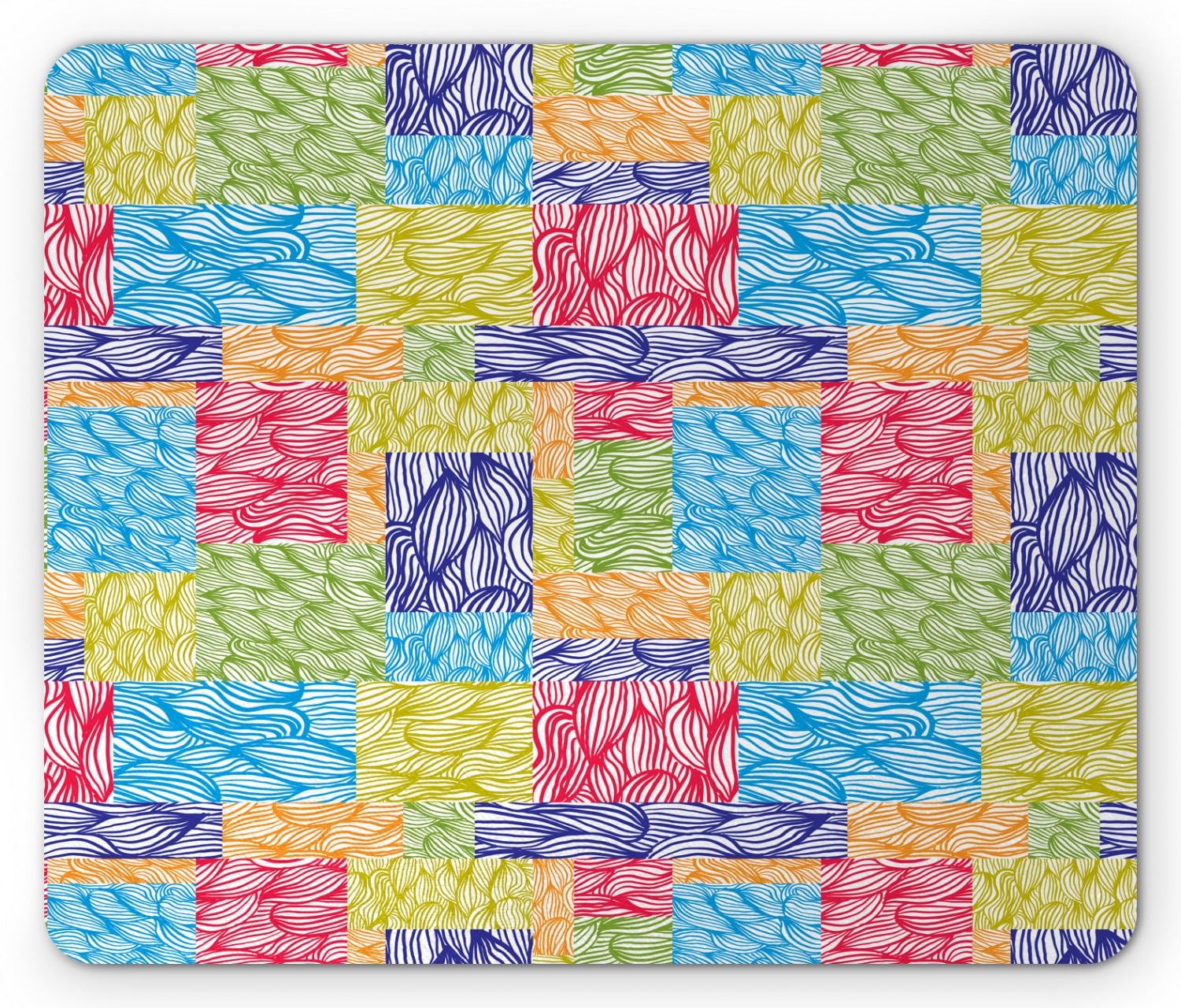 Colorful Mouse Pad, Hand Drawn Growth Nature Flourish Doodle Abstract ...