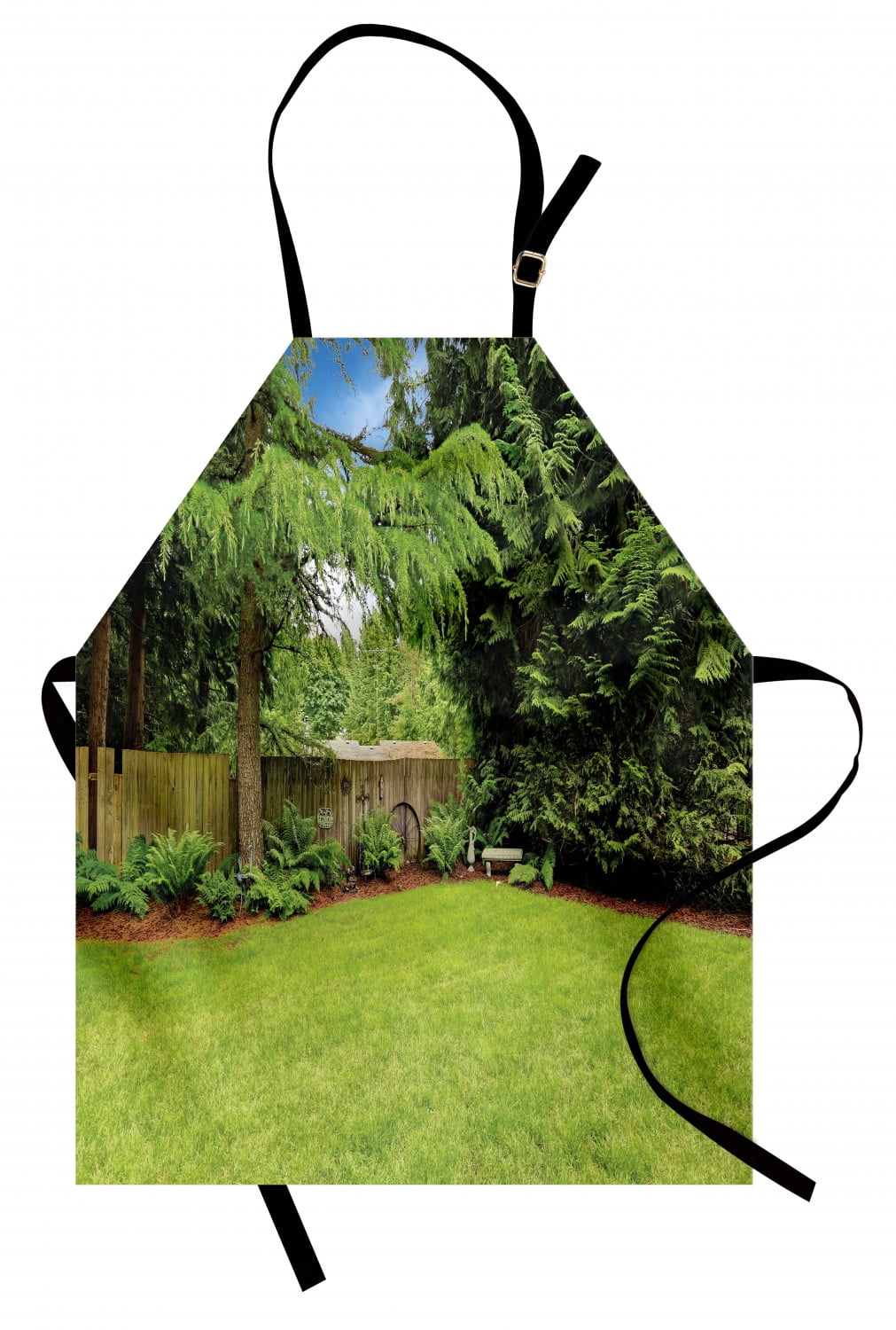 Farmland Apron Backyard Area Shadow under Pine Trees Featured Rustic ...