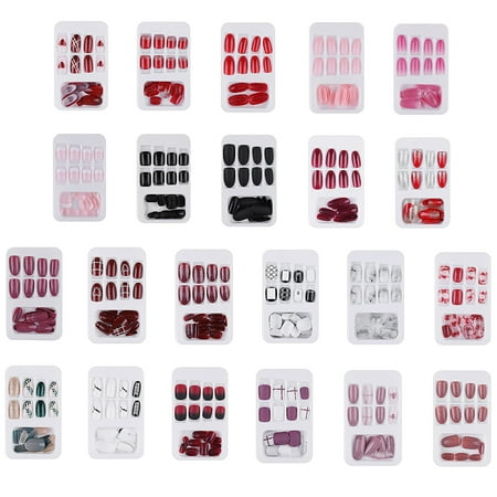 fake nails PVC nails detachable nail stickers multi-pattern false nail ...
