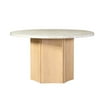 Acme Dresden Round Dining Table With Glass Top Single Pedestal And