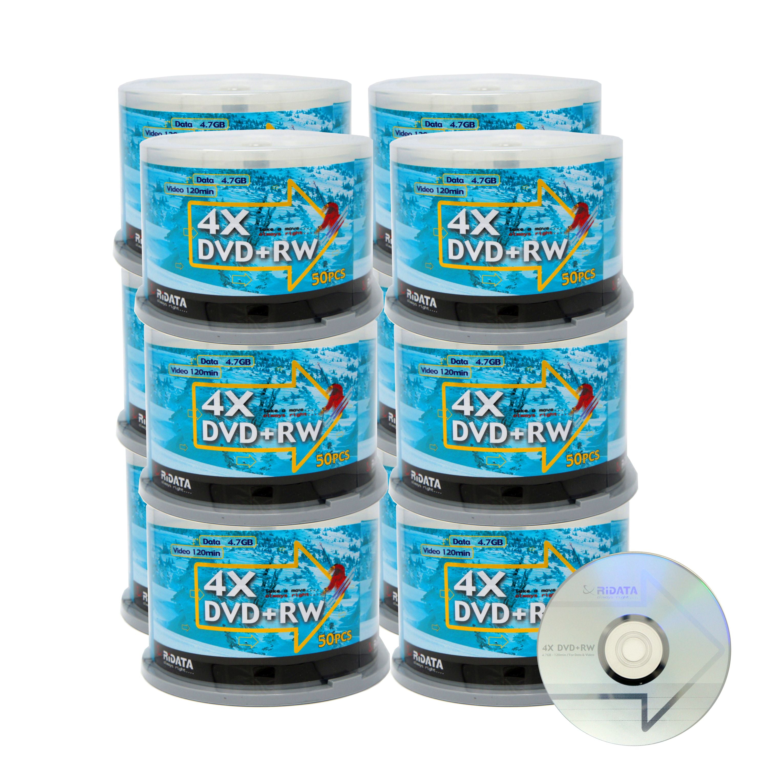 600 Pack Ridata DVD+RW 4X 4.7GB Silver Logo Rewritable DVD Plus RW Re ...