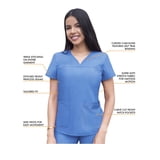 Adar Pro Scrubs For Women - Sweetheart V-Neck Scrub Top - Walmart.com
