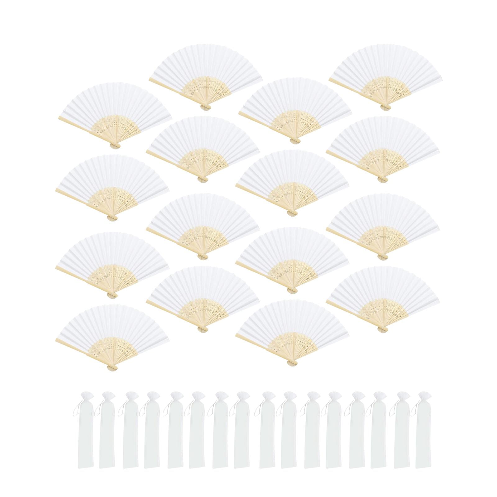 16 Pieces Hand Fans Paper Folding Fans Bulk Blank Handmade for Kids ...