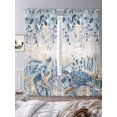 Blue Turtle Coastal Sheer Curtains for Living Room Bedroom Beach Coral ...