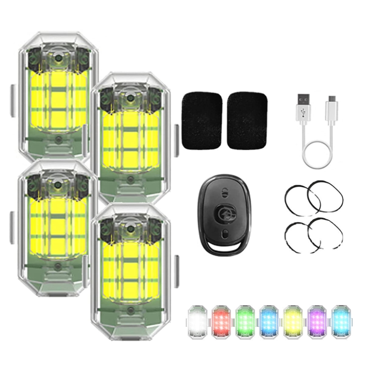 Timy High Brightness Wireless LED Strobe Light 7 Colors Aircraft Anti ...