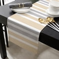 Beige Grey Stripe Table Runner 72 Inches Long - Farmhouse Minimalist ...