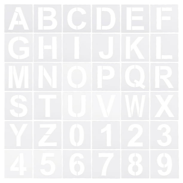 Uxcell 2 Inch Letter Number Stencils 2.5" Width Reusable Alphabet ...