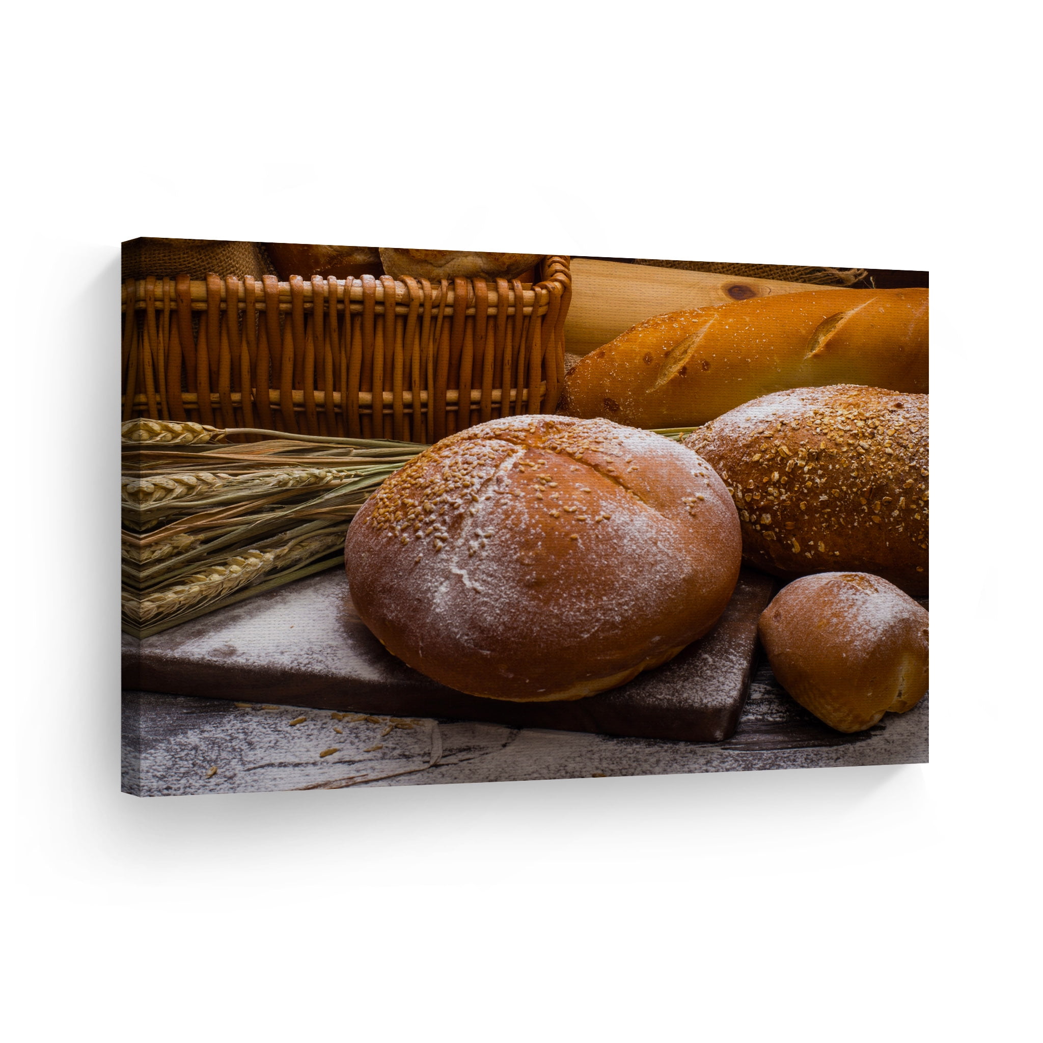 Smile Art Design County Breads Rural Still Life Rustic Kitchen Canvas ...