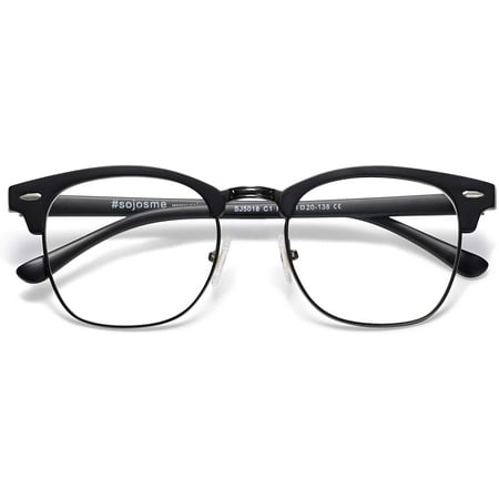 Retro Semi Rimless Blue Light Blocking Glasses Half Horn Rimmed ...