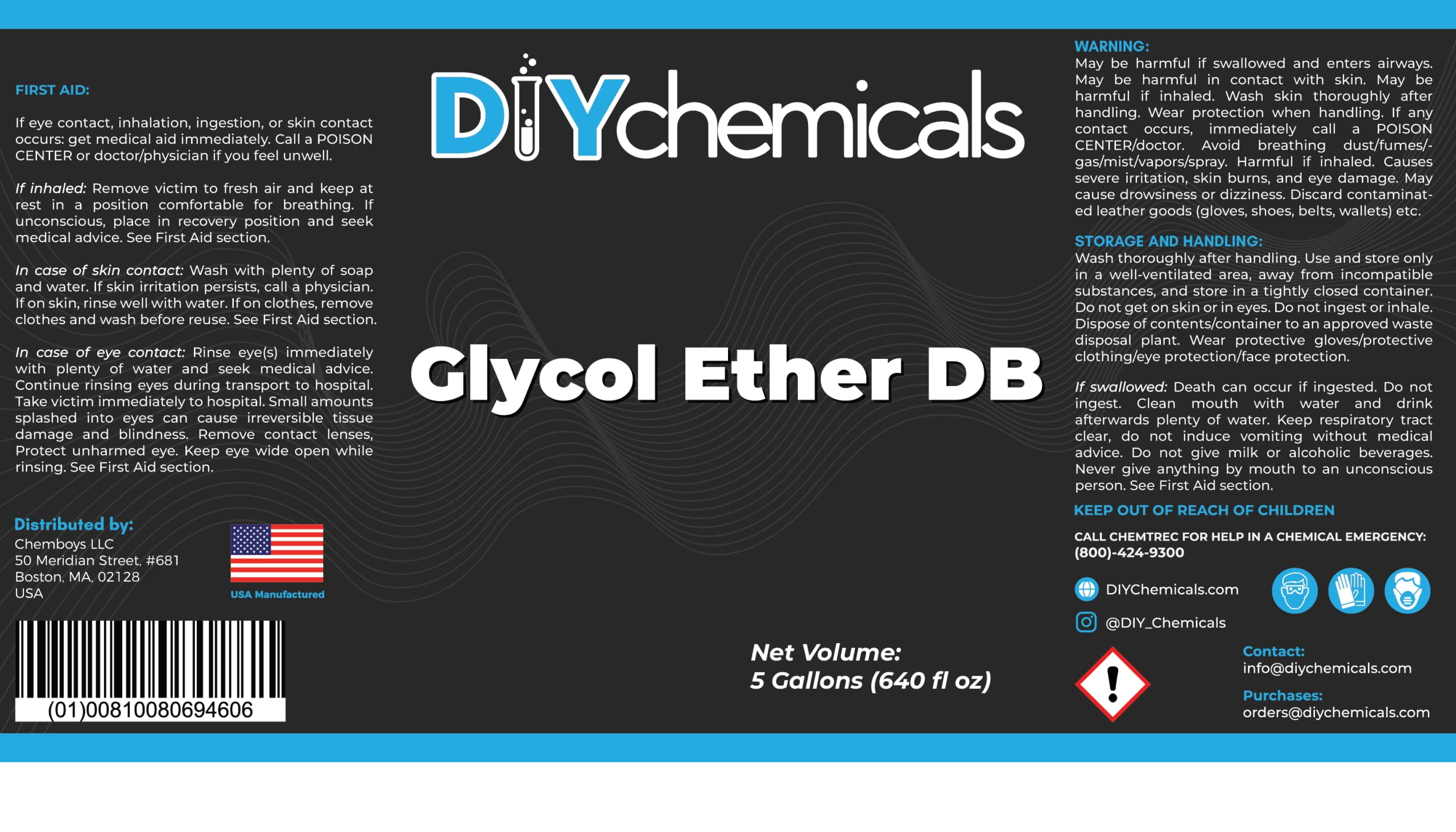 DIYChemicals Glycol Ether DB - Paint and Coatings, Hard-Surface ...
