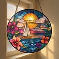Decorative Beach Sailboat Stained Glass Style Suncatcher – Window ...
