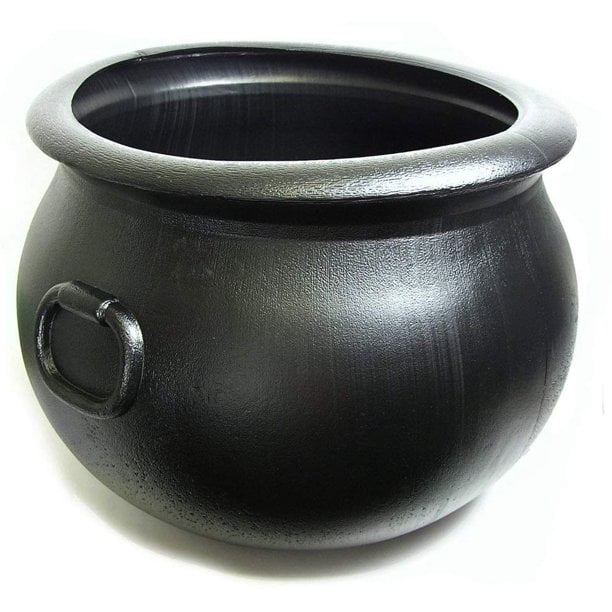 PMU Halloween 22 Inch Cauldron Black Plastic Party Accessory, Great For ...