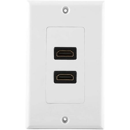 HDMI Wall Plate - Dual (2 Port) HDMI Socket Plug Jack Outlet Face Cover ...