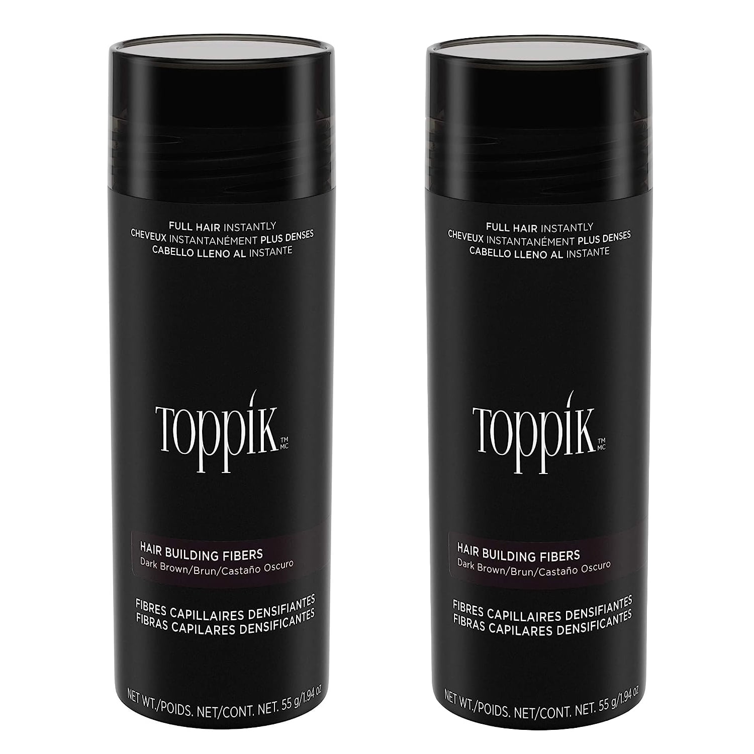 Toppik Hair Building Fibers Dark Brown 55 g / 1.94 oz (Pack of 2 ...